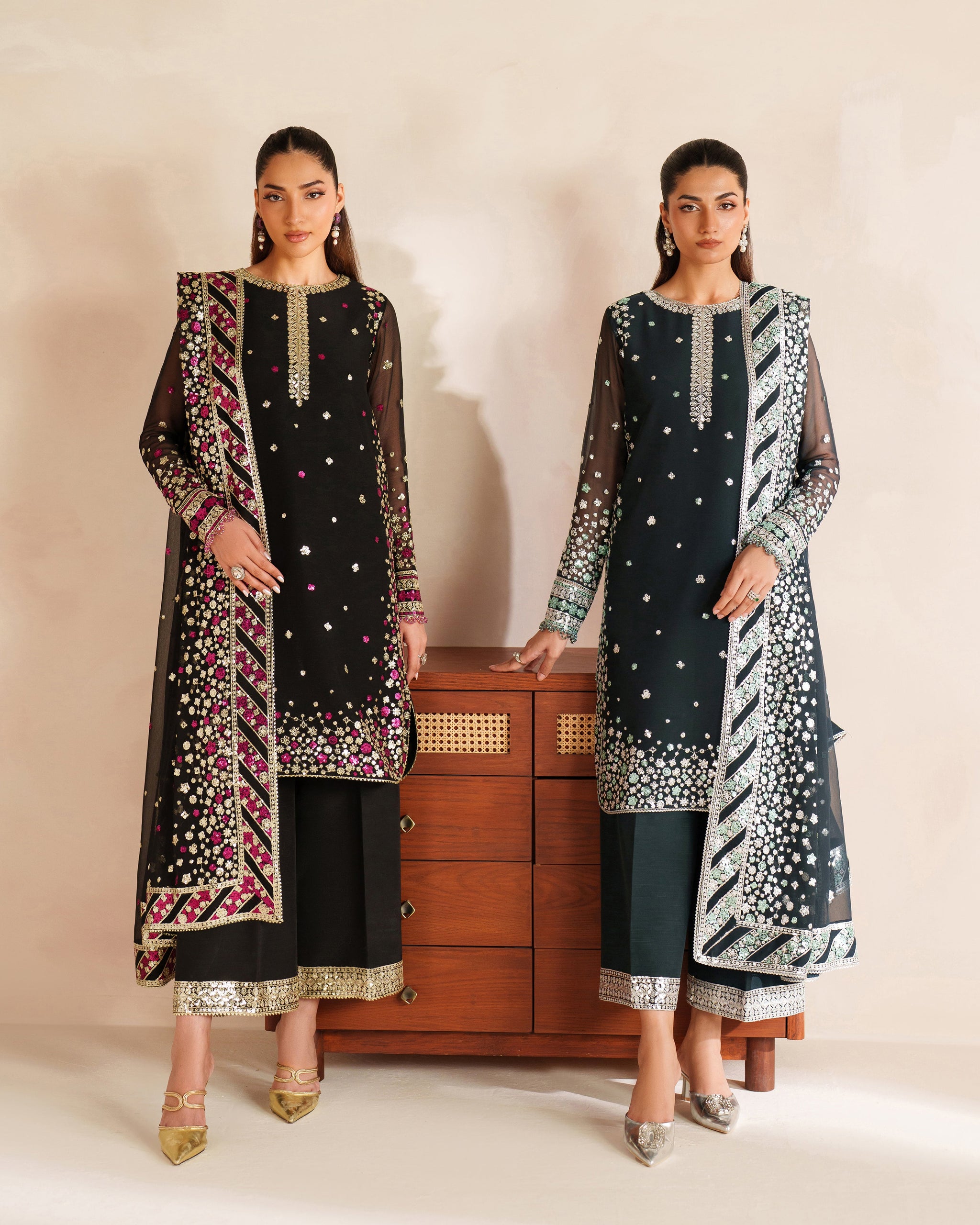 Buy Unstitched Embroidered Suits Online | Farasha
